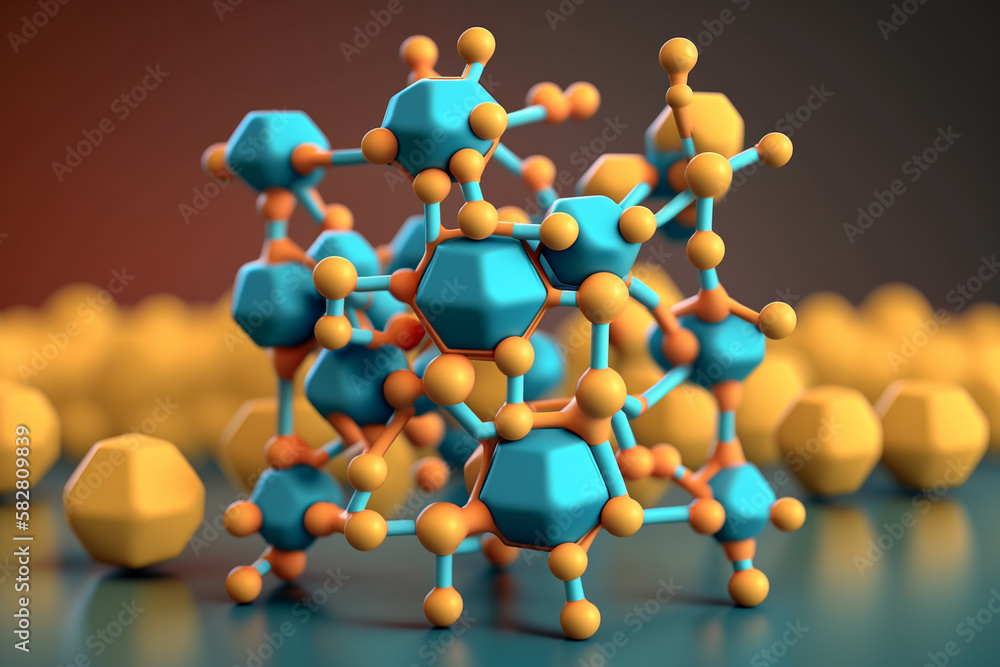 Chromium molecule structure model science background Ai Generated Art ...