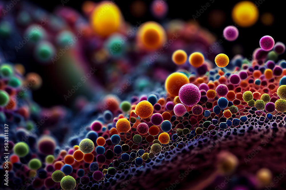 bacteria on the microscope, Hd Wallpaper of Strange bubbles, Colorful ...