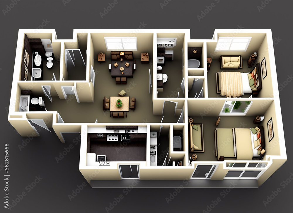 Realistic 3D Floor Plans for Seamless Apartment and House Design Ai ...