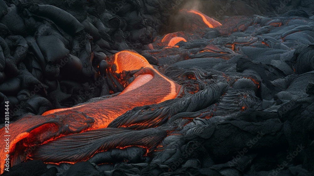 The mesmerizing dance of the molten lava as it slowly crawls down the ...