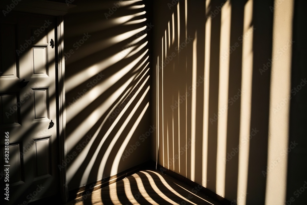Stockillustratie Sunbeam shining through window creating pattern of ...