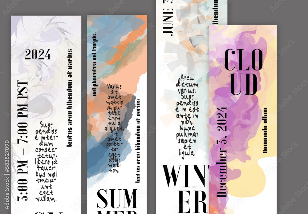 Web Banner Transparent Random Overlapping Shapes Creating Vector ...