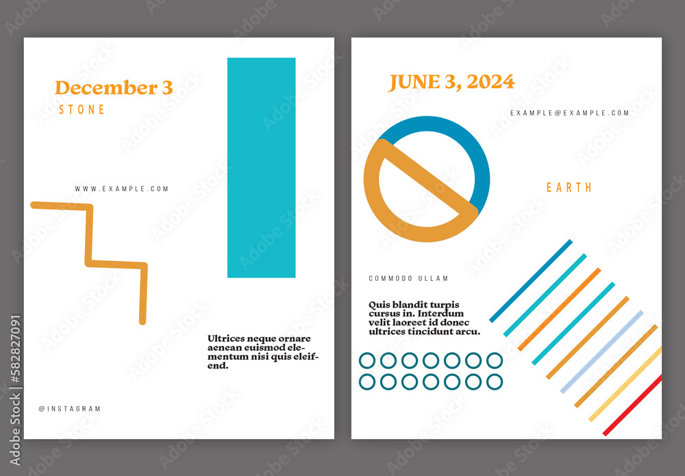 US Letter Flyer Template Very Minimal With Simple Bright Geometric ...