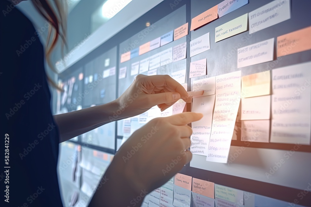 Agile software development or project management using kanban or scrum ...