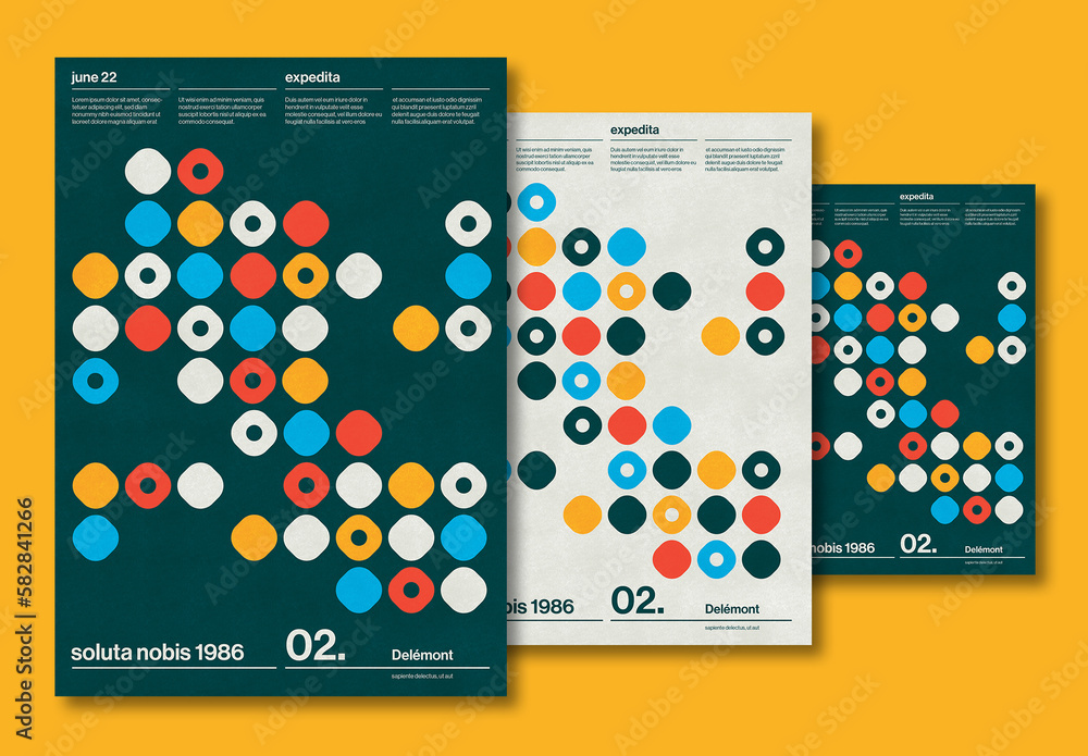 Swiss Style Grid Poster Layout Stock Template | Adobe Stock