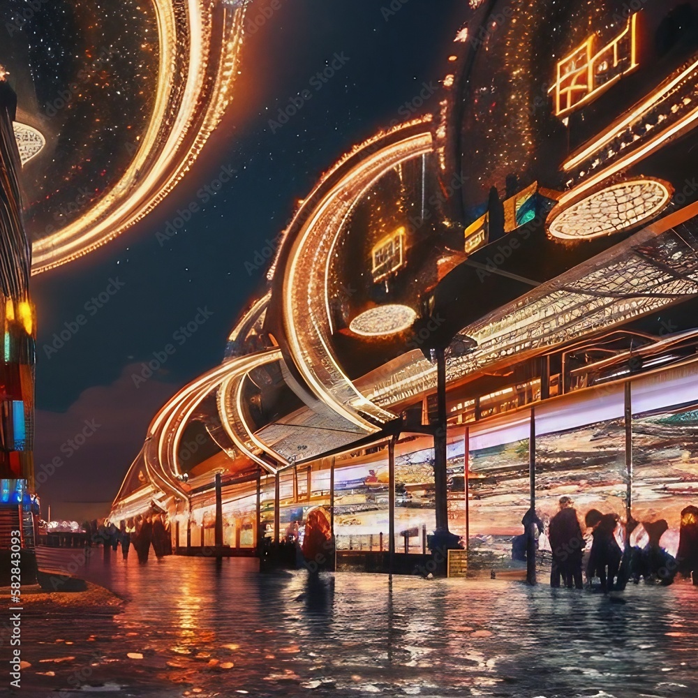 Mysterious realistic highly detailed starry city That Inspires ...