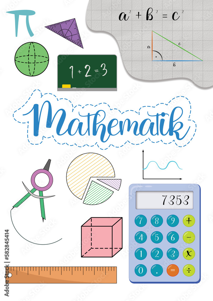 Mathematik - Deckblatt Stock Illustration | Adobe Stock