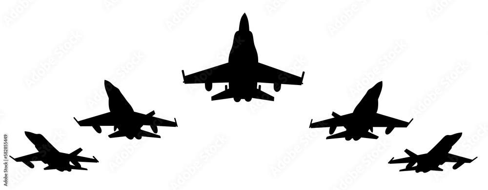 Silhouette of a military airplane clipart. Bombers. Military aviation ...