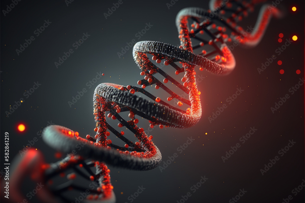 DNA Futuristic digital background, Generative AI for Science and ...