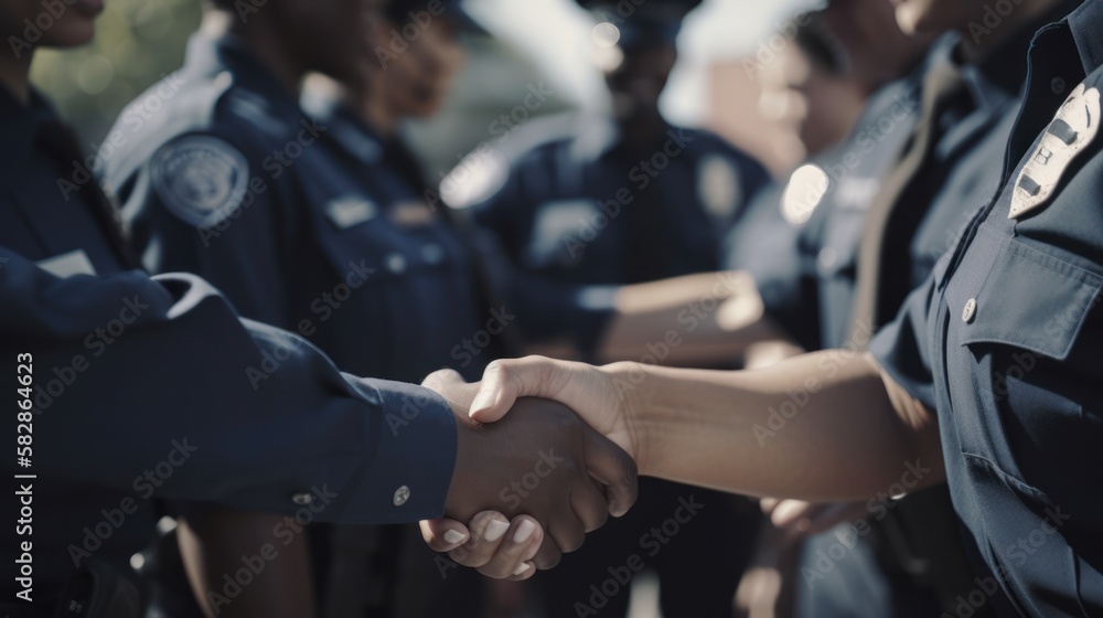 The power of partnership: A handshake between police officers ...