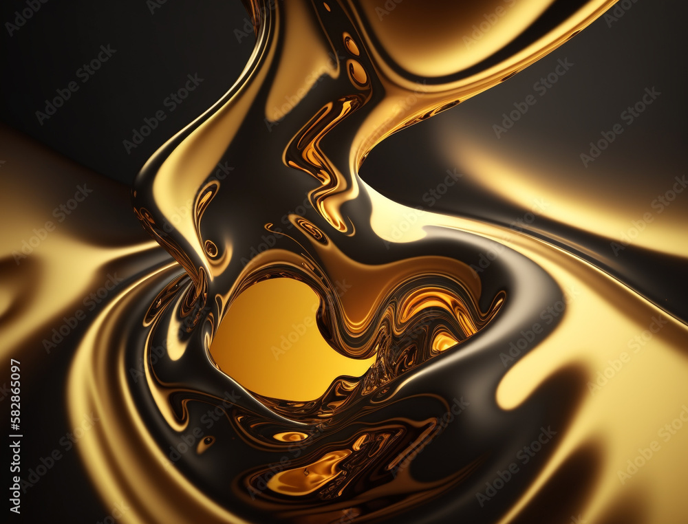 Liquid gold background design. Dynamic dripping lava gold background ...