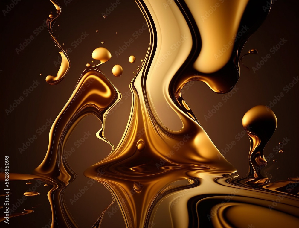 Liquid gold background design. Dynamic dripping lava gold background ...