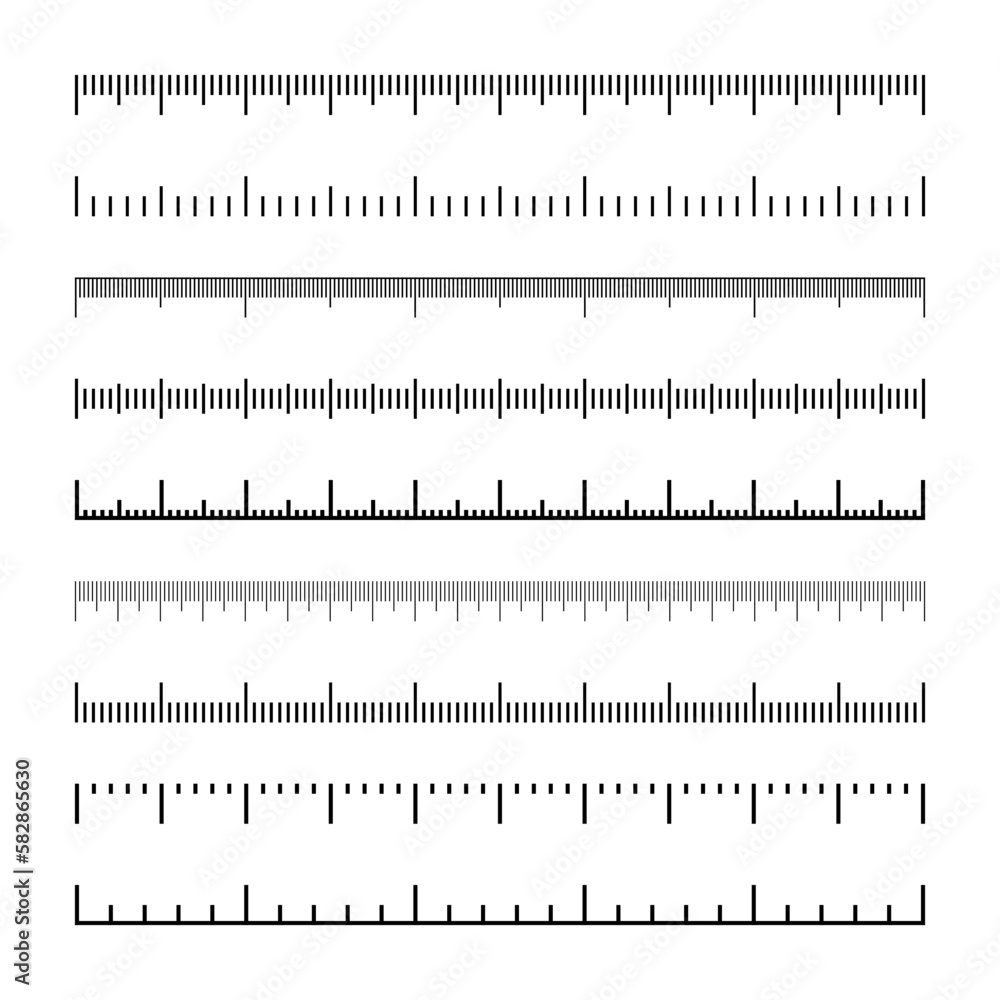 Grafika Wektorowa Stock Various Measurement Scales With Divisions