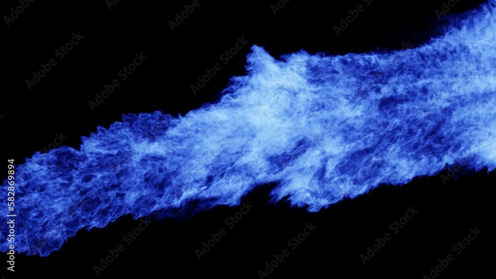 blue fire on black background. animation of a blue flame background ...