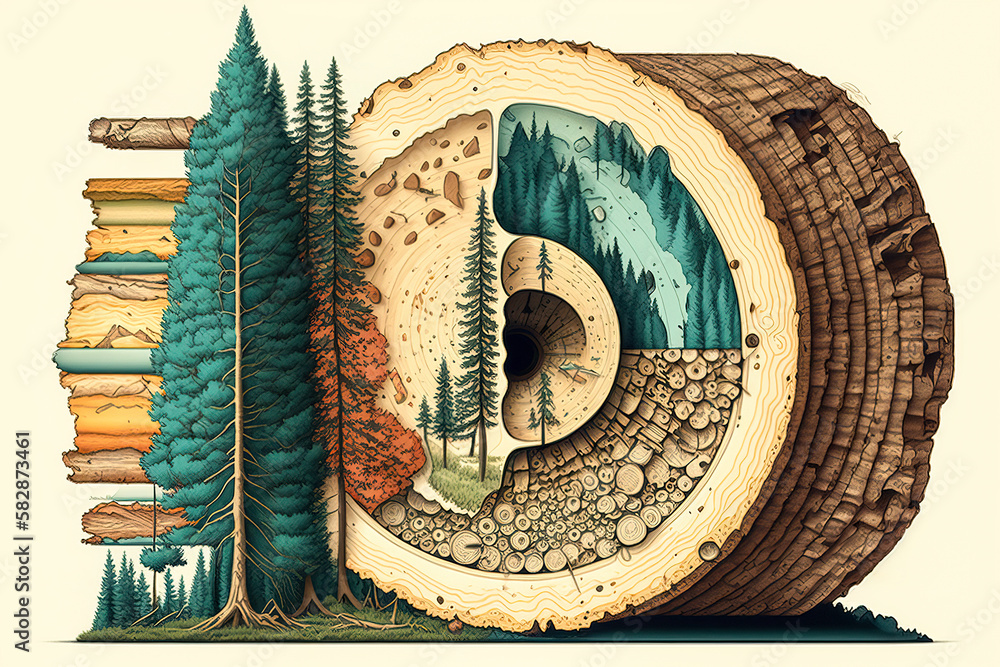 Abstract infographic Illustration of tree age rings Stock Illustration ...