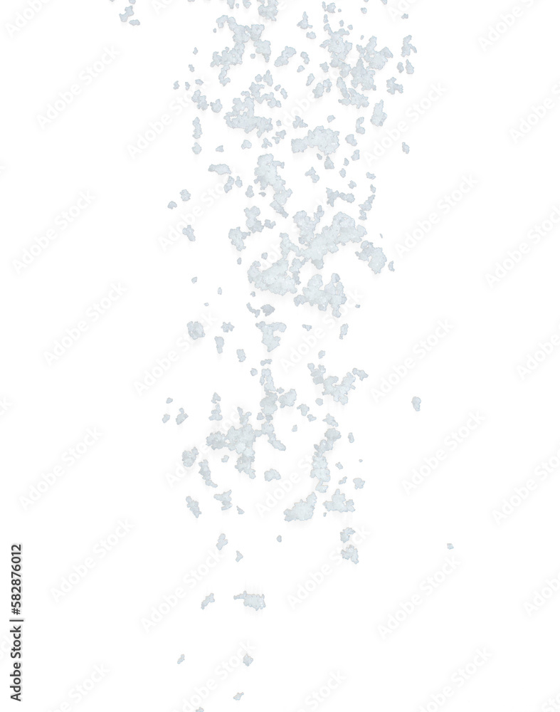 Salt flying explosion, crystal white grain salts explode abstract cloud ...