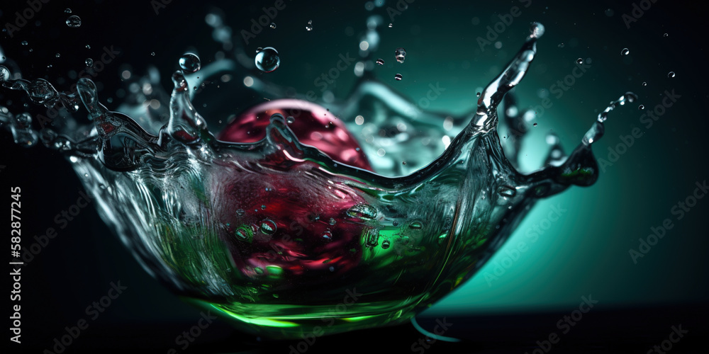 Cool frozen in time water splash, good for commercials, AI generative ...