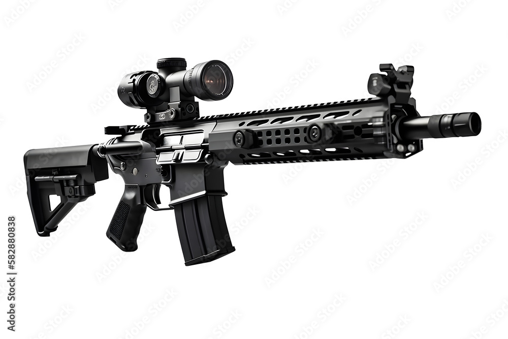 Rifle, weapon on a transparent background. PNG. side view Generative AI ...