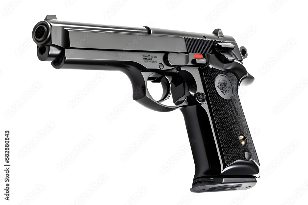 Pistol, weapon on a transparent background. PNG. side view Generative ...