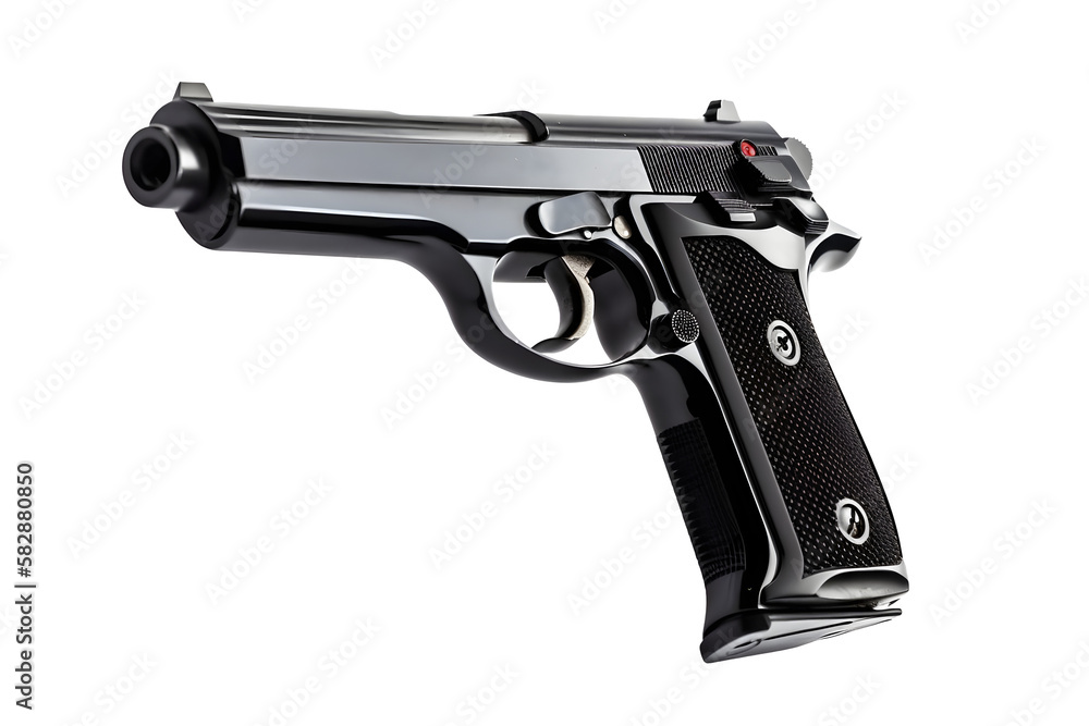 Pistol, weapon on a transparent background. PNG. side view Generative ...