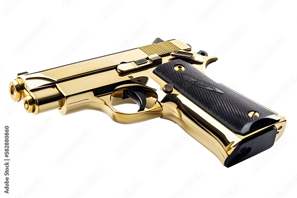 Pistol, weapon on a transparent background. PNG. side view Generative ...