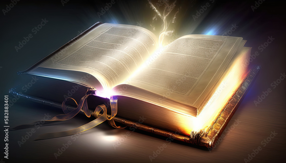 Divine Illumination: The Shining Holy Bible. Generative AI Stock ...