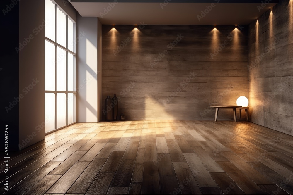 contemporary interior design A room with wooden floors and decorative ...