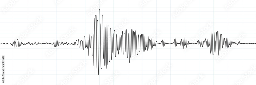 Earthquake seismograph wave. Tectonic activity, ground vibration or ...