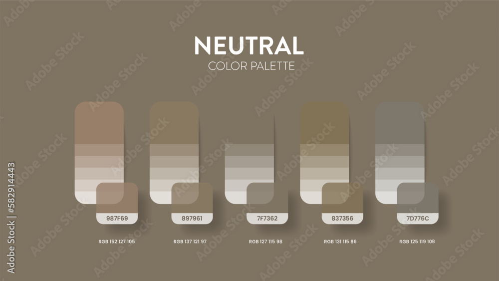 Color palette in Neutral colour theme collections. Color inspiration or ...