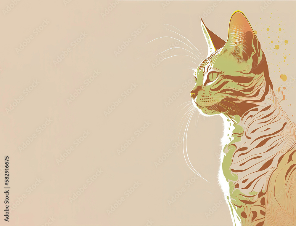 Cat kitten pet illustration line drawing realistic cute funny line art ...