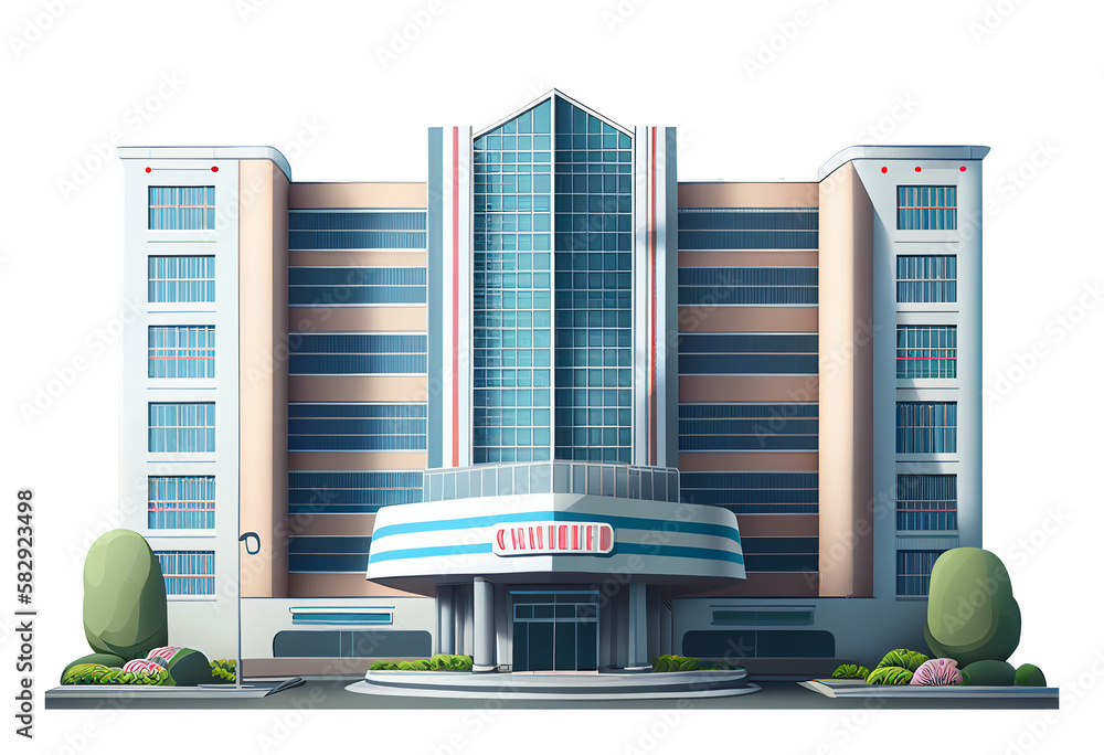 Hospital building, Modern building of public hospital or clinic ...