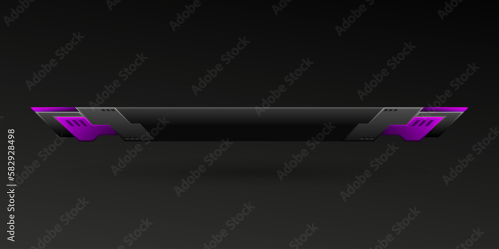 Vetor de Futuristic black and violet border game gui lower third screen ...