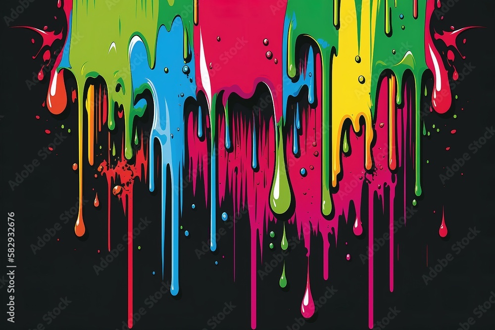 graffiti dripping paint Created with generative Ai Technology Stock ...