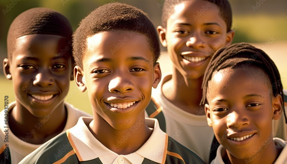 Group of Diverse and Empowered African American Black Youth High School ...