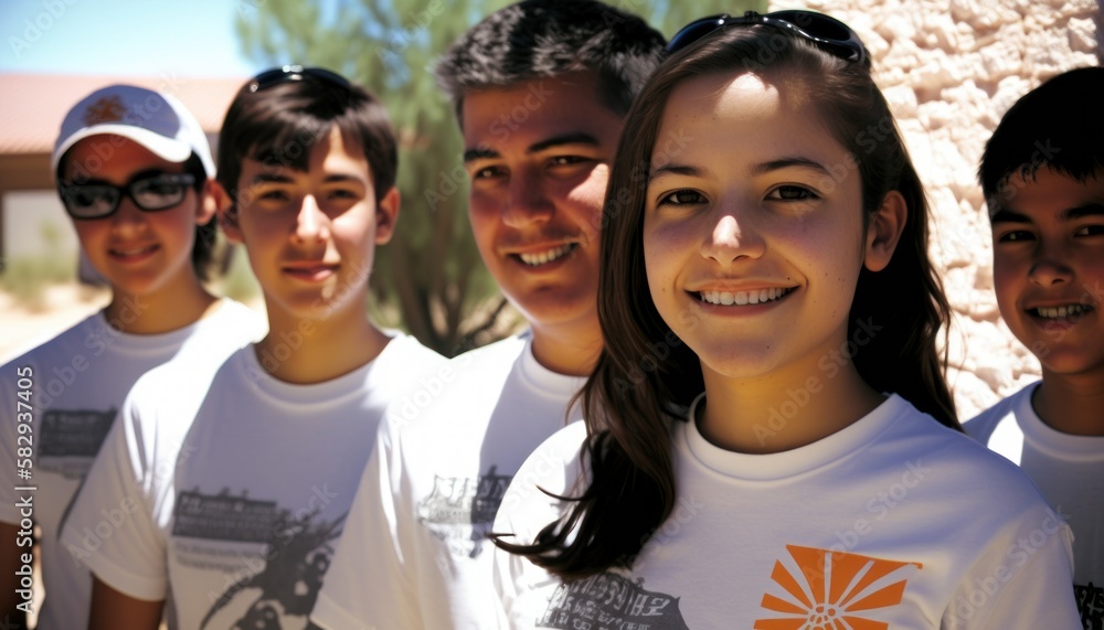 Group of Diverse and Empowered Hispanic Youth High School Students ...