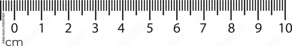 10 centimeters ruler measurement tool with numbers scale. Vector cm ...