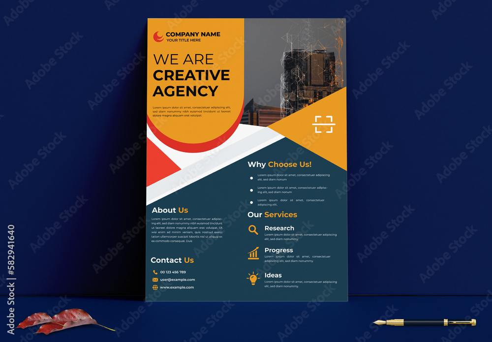 Creative Agency Flyer Design Template Stock Template | Adobe Stock