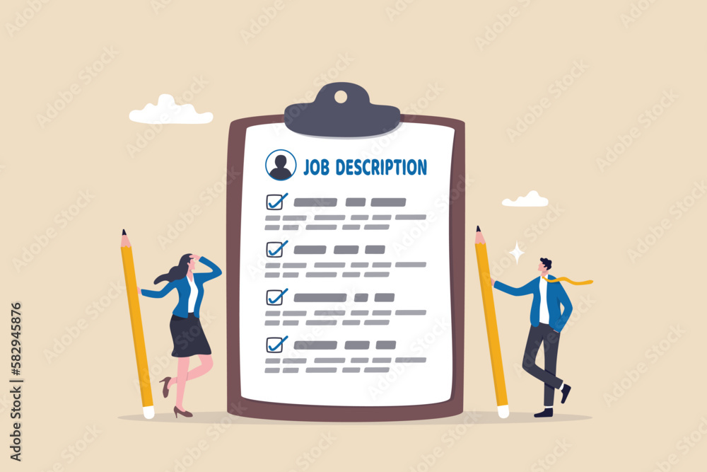 Vetor de Job description, qualification and requirement for job ...