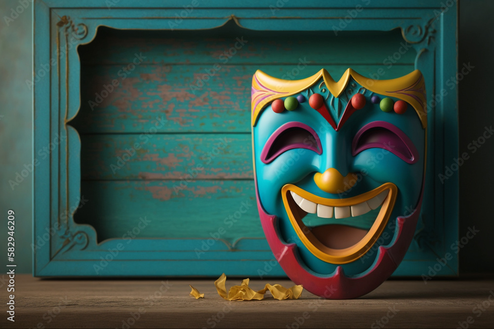 April fools day. April 1st. Fools. Mask of laughter and smiles. Joy and ...