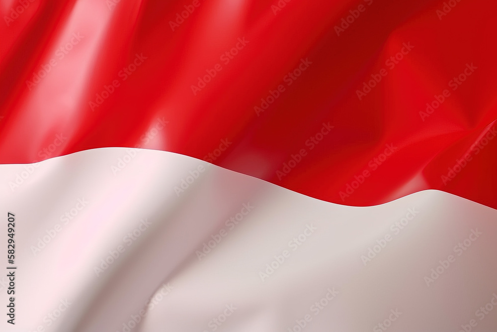 Red and white background, waving national flag of Indonesia, waved ...