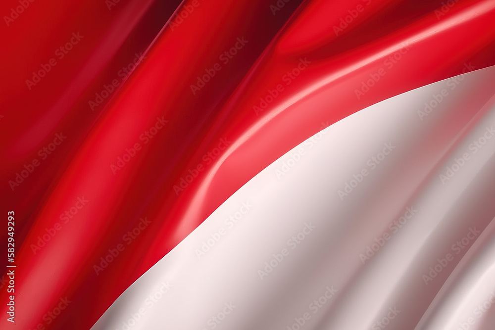 Red and white background, waving national flag of Indonesia, waved ...