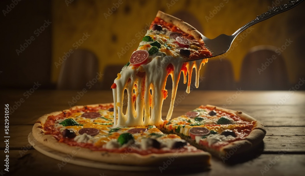 delicious pizza it very realistic with shots taken by professional photographers served at the ...