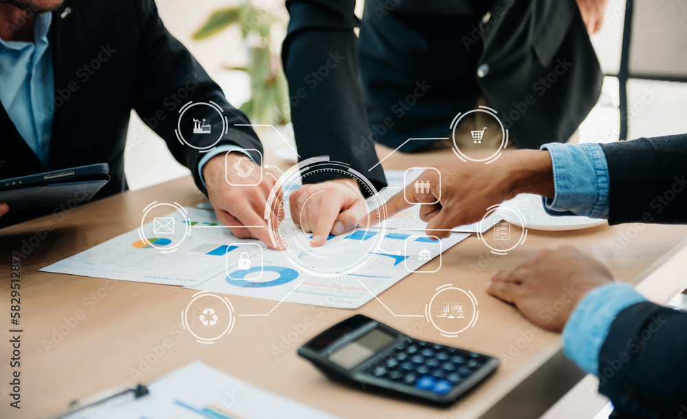 Co working process, team working.Coding software developer work with AR ...