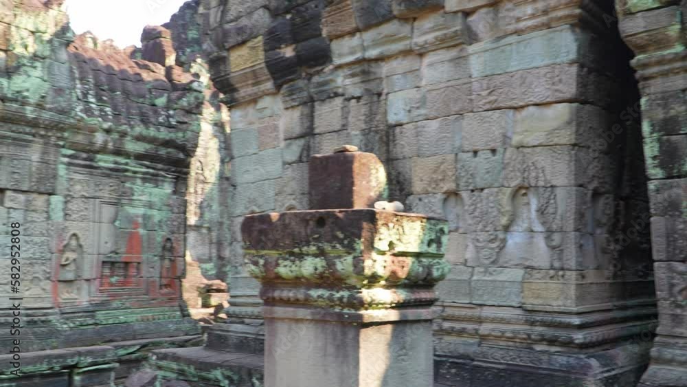 Mysterious Ancient ruins Preah Khan temple - famous Cambodian landmark ...