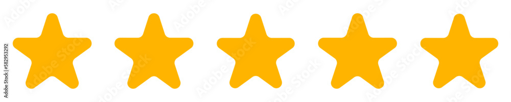 Five star product rating review flat icon for apps and websites. Stock ...