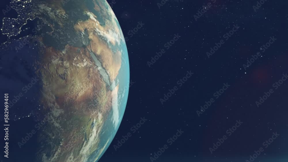 Planet Earth rotating in space stars galaxy universe science world ...