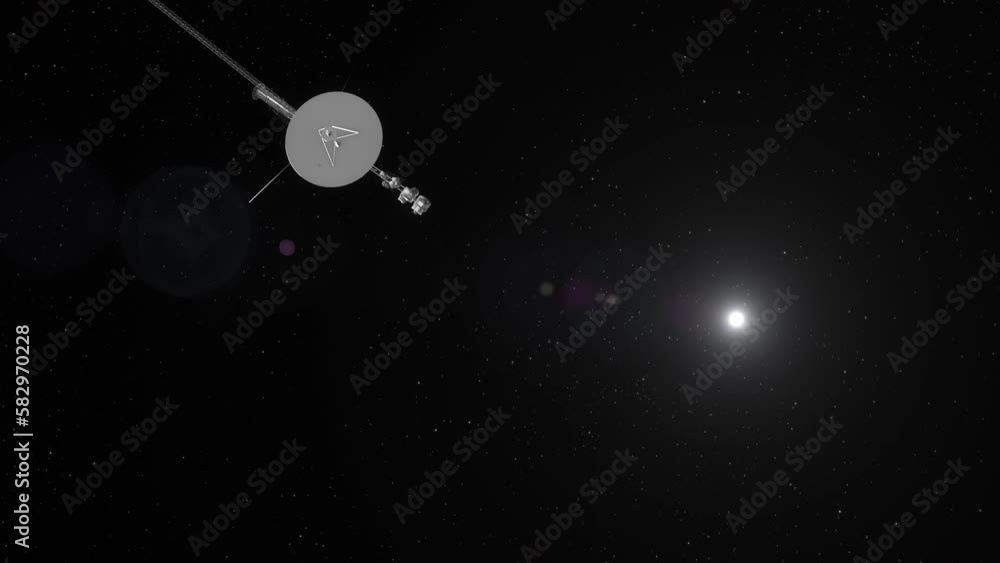 Voyager 1 Travelling to Past Rotating Camera Heading Towards Deep Space ...