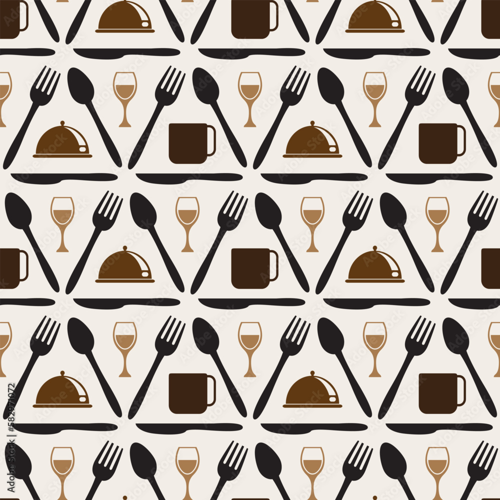 Seamless spoon and cutlery patterns for backgrounds, packaging ...