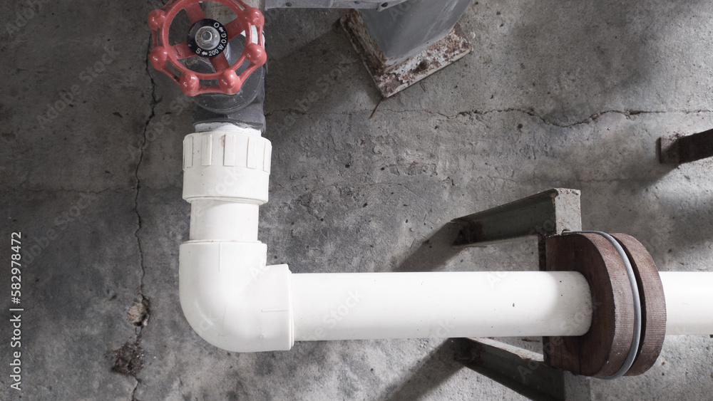 Elbow connection the PPR pipe in industrial boiler. Stock Photo | Adobe ...