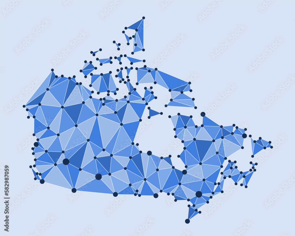 Canada vector polygon map - modern style Stock Vector | Adobe Stock